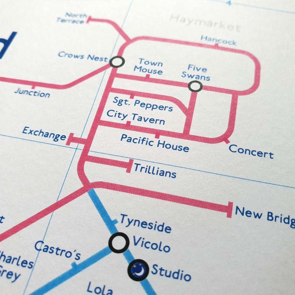 Newcastle City Orderaround A3 Pub Map Poster - Etsy