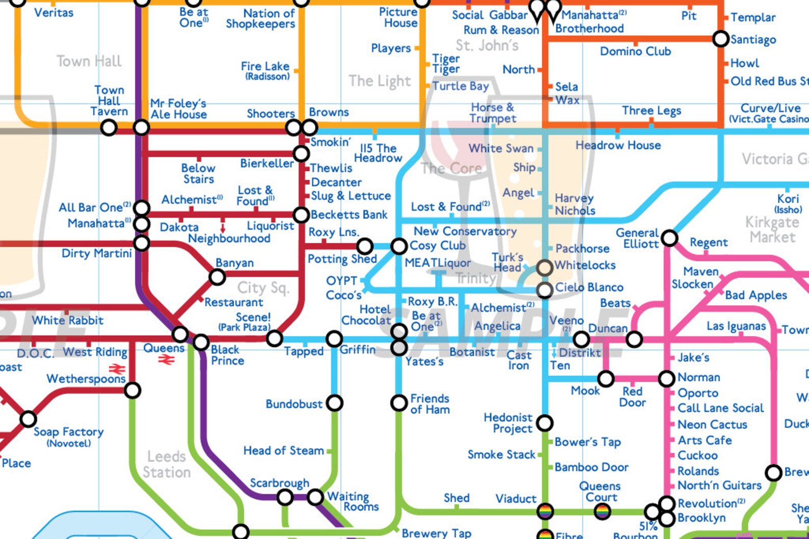 Leeds Orderaround City & Otley Run Edition Pub Map - Etsy