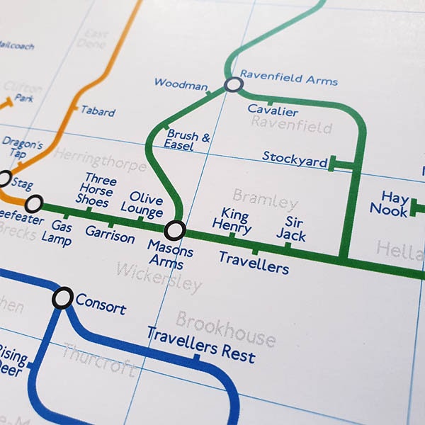 Rotherham Orderaround A3 Pub Map Poster - Etsy