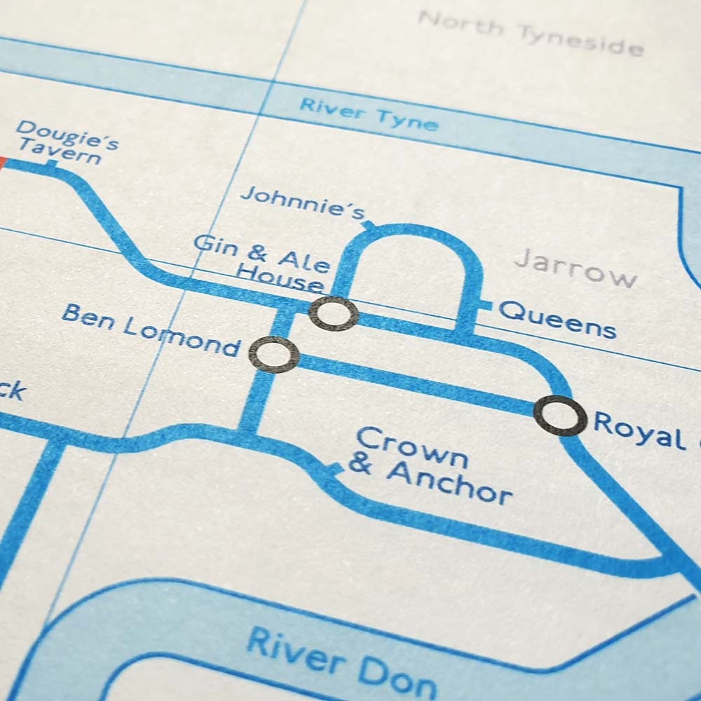 South Tyneside Orderaround A3 Pub Map Poster - Etsy