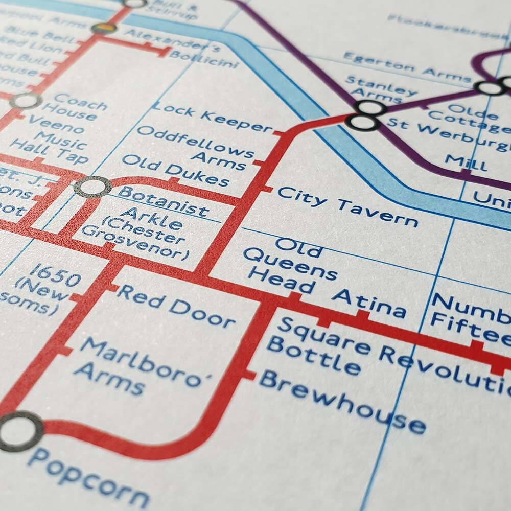 Chester Orderaround A3 Pub Map Poster - Etsy