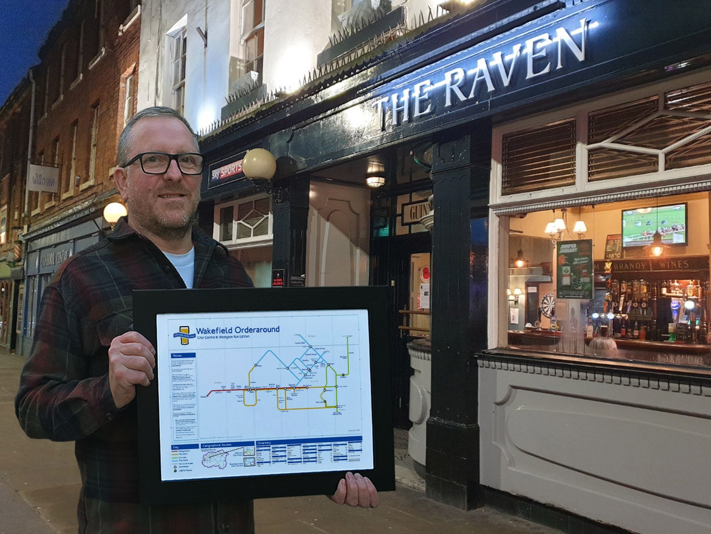 Wakefield City Orderaround A3 Pub Map Poster - Etsy