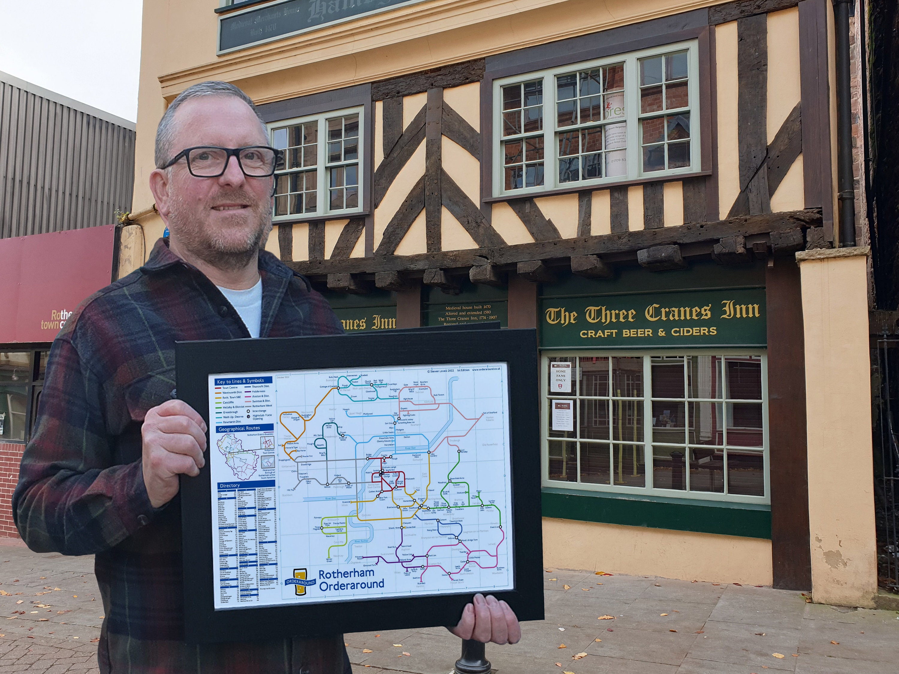 Rotherham Orderaround A3 Pub Map Poster - Etsy
