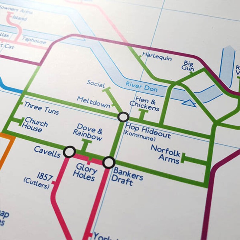 Sheffield City Orderaround A3 Pub Map Poster - Etsy