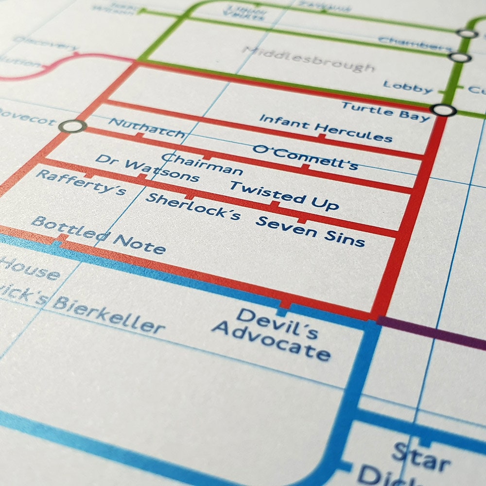 Middlesbrough Orderaround A3 Pub Map Poster - Etsy