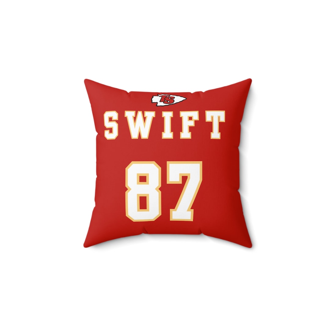 Swifty and Kelce KC Chiefs Game Day Throw Pillow SWIFT 87 Red ...
