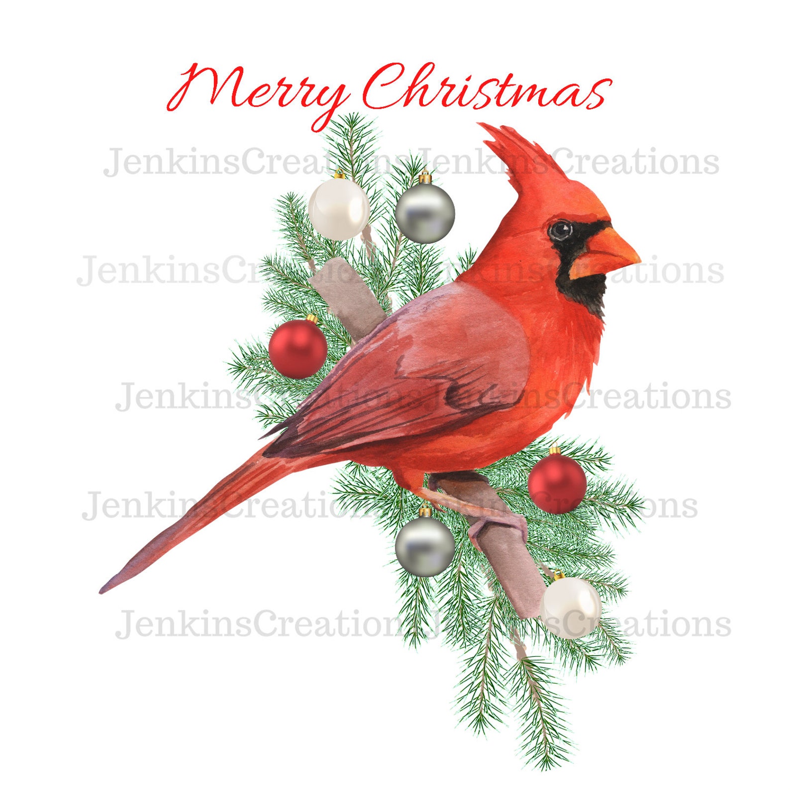Digital Red Christmas Cardinal 5x5 PNG Printable W/printable - Etsy