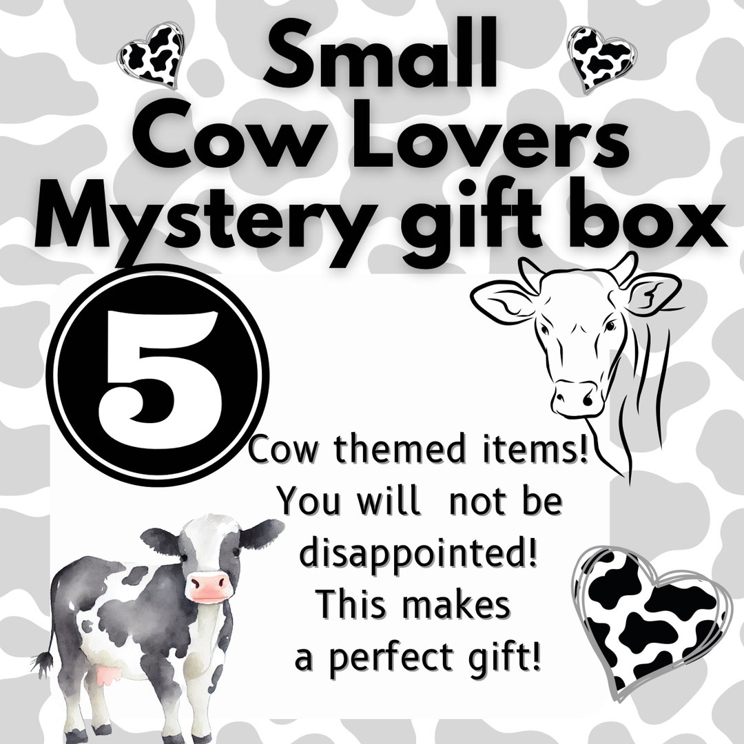 Cow Themed Mystery Surprise Box With 5 Items Great Gift for a Cow Lover ...