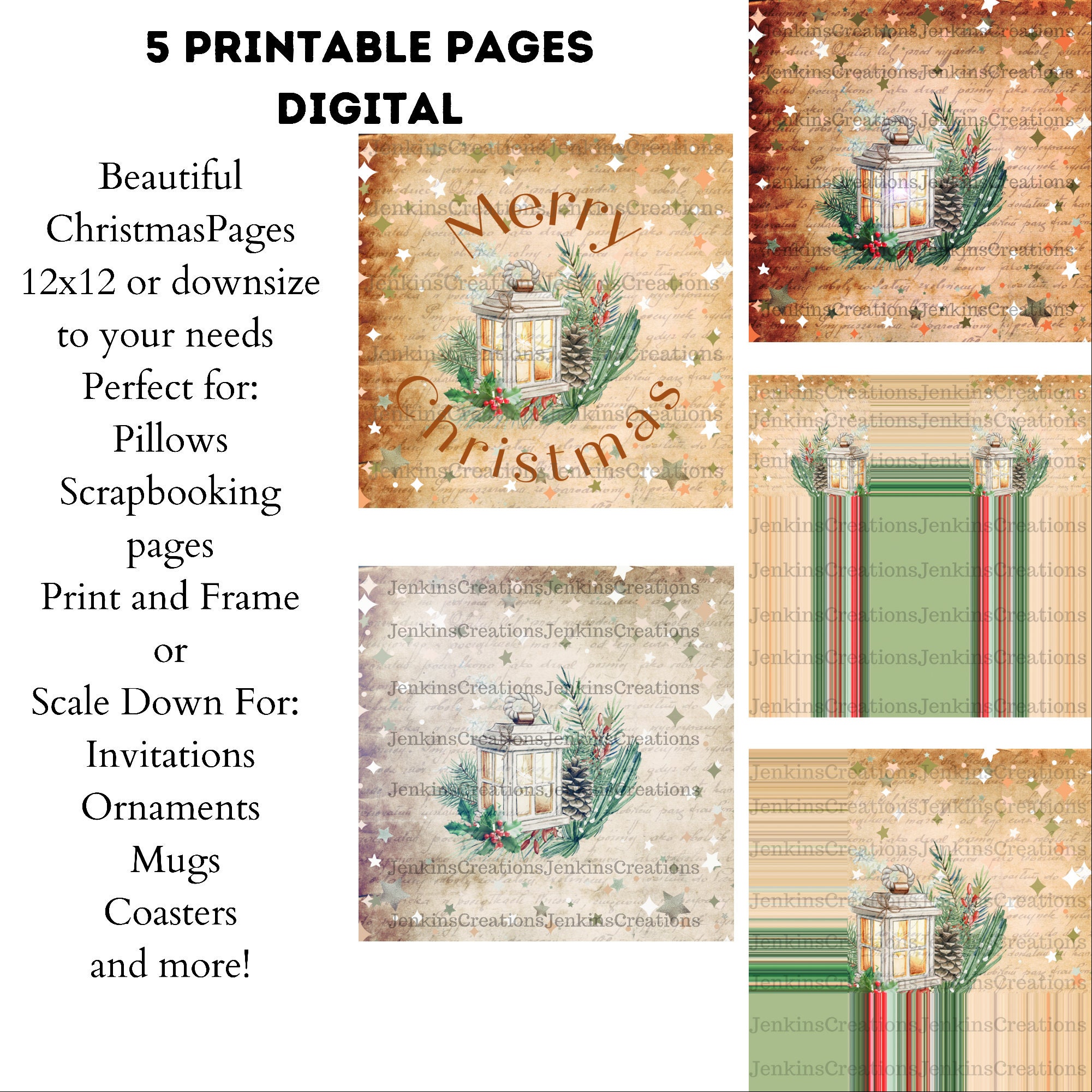 Digital PNG High Resolution Printable 5 Beautiful Christmas - Etsy