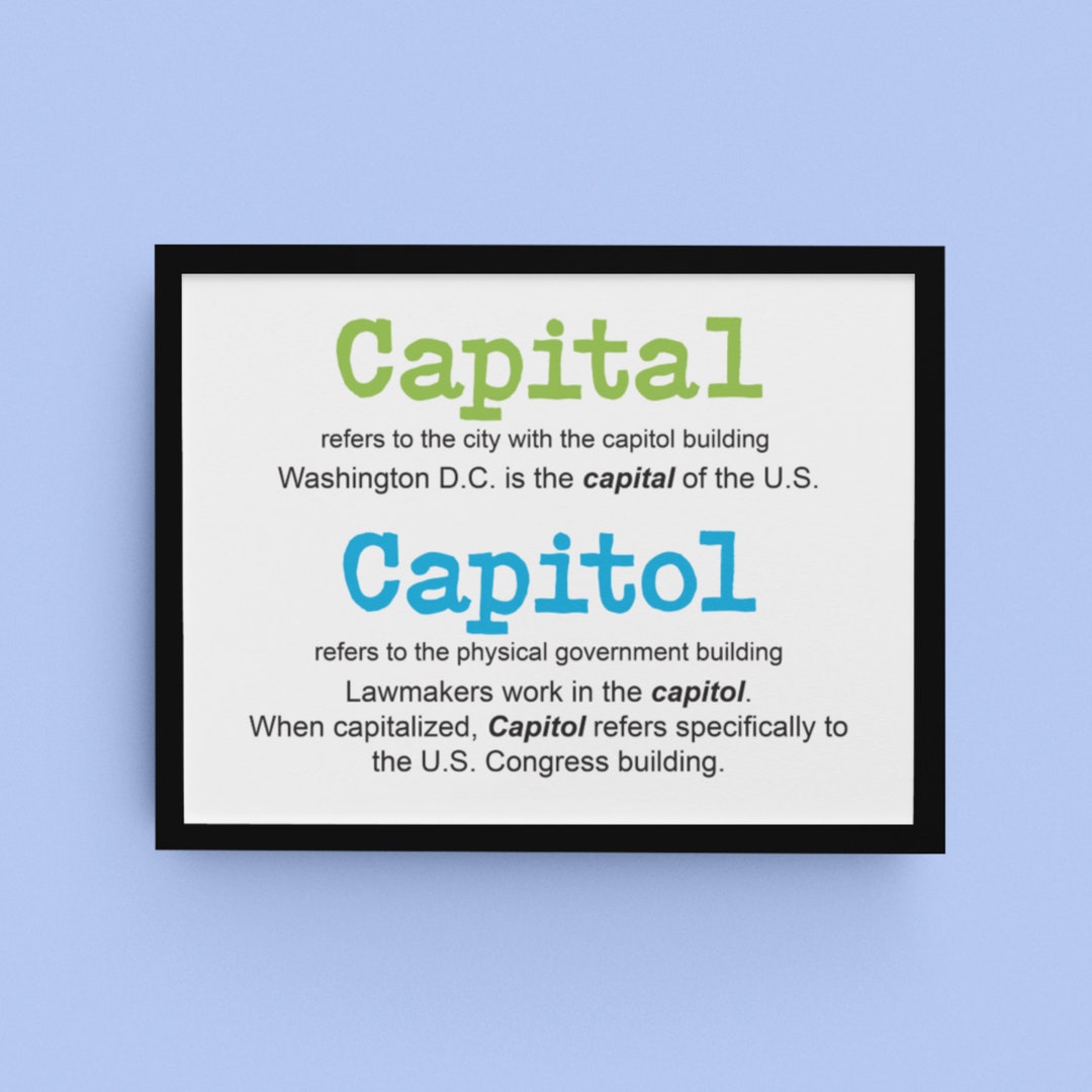 Capital Capitol Grammar Poster Printable Digital Download Commonly ...