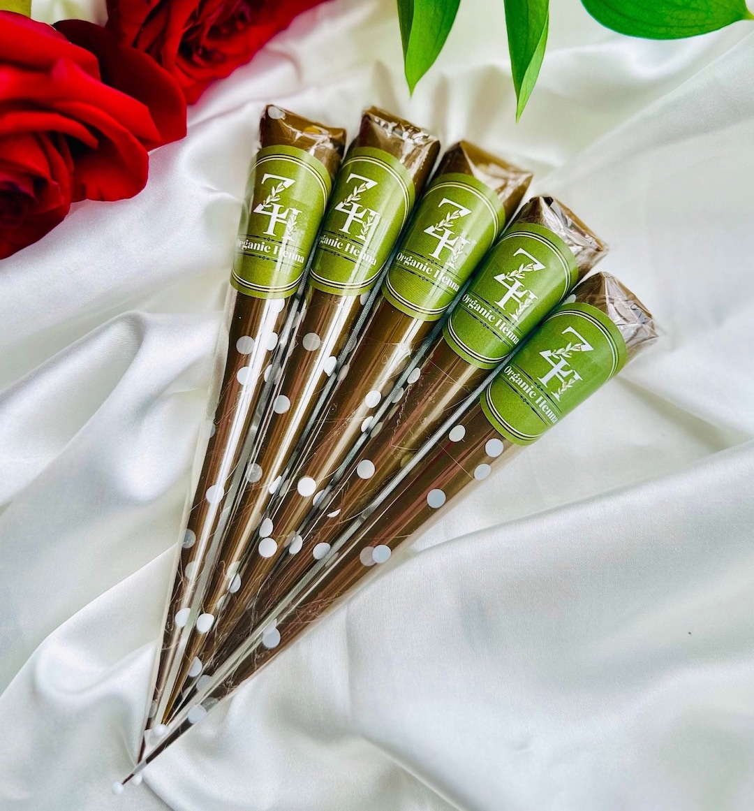 FIVE HENNA CONES/ Organic Henna, All Natural, Hand Made Henna Cone ...