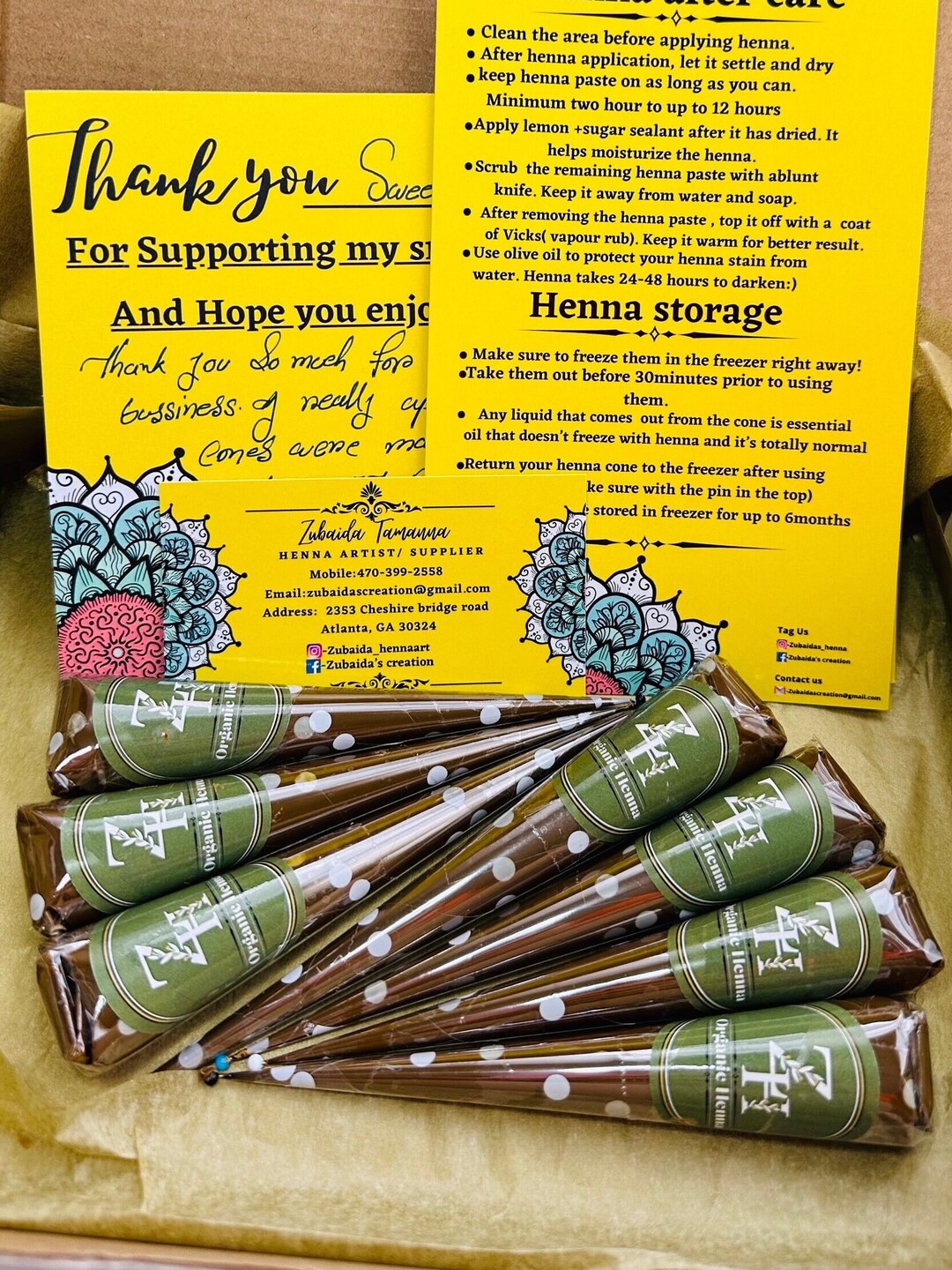 SEVEN HENNA CONES/ Organic Henna, All Natural, Hand Made Henna Cone ...