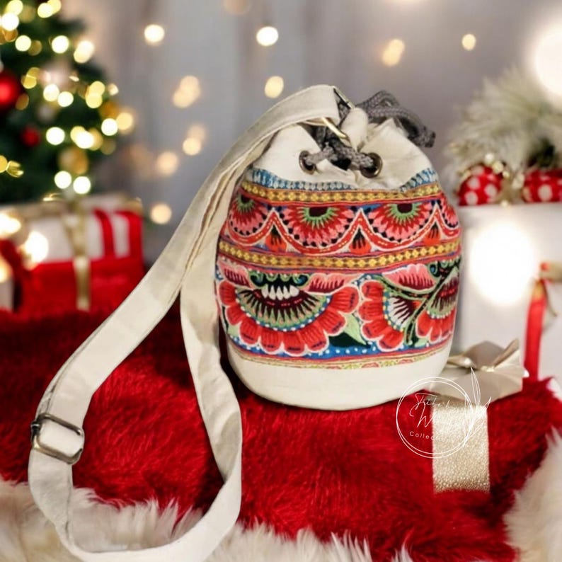 Bucket Bag Floral With Shoulder Strap, Mini Shoulder Bag, Unique Style ...