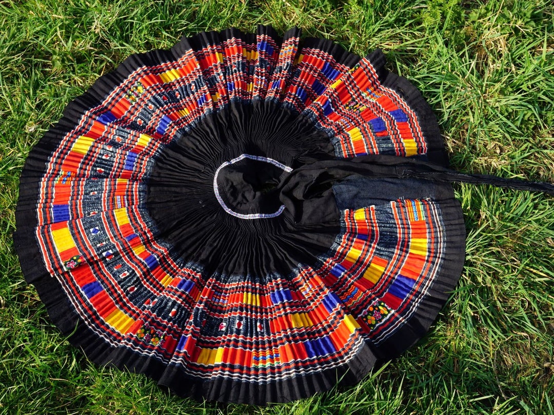 Pleated Skirt Hmoob 2103, Vintage Handmade Cotton Skirt, Vietnamese ...