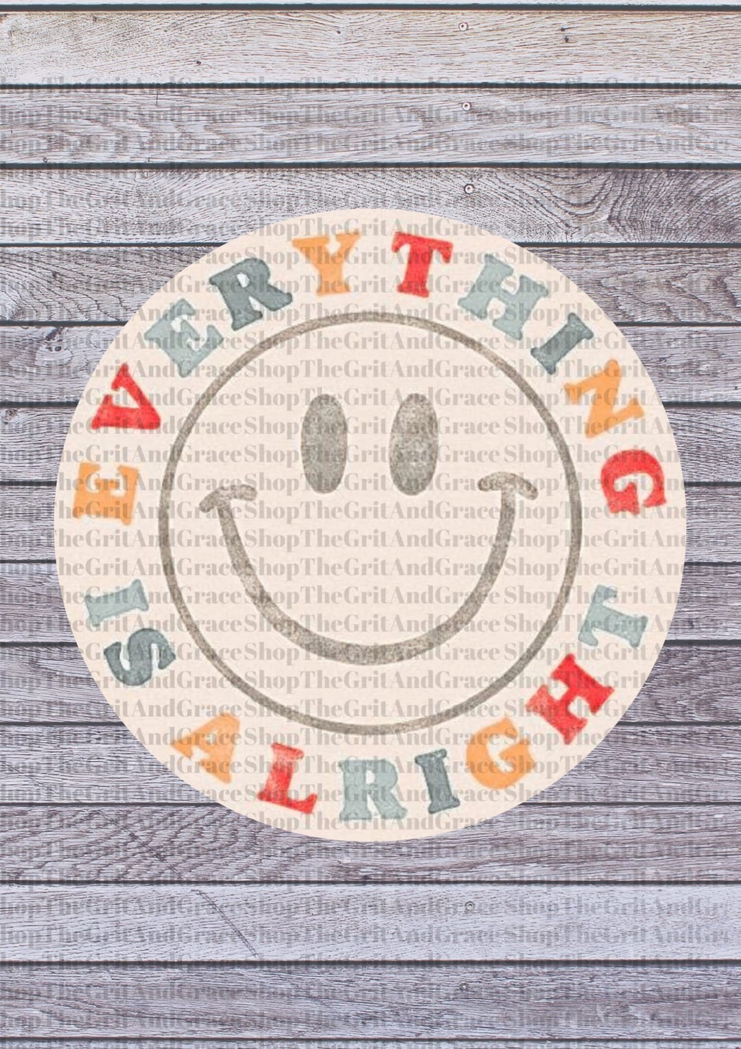 Everything is Alright Smiley Face Mental Health Digital PNG SVG JPG for ...