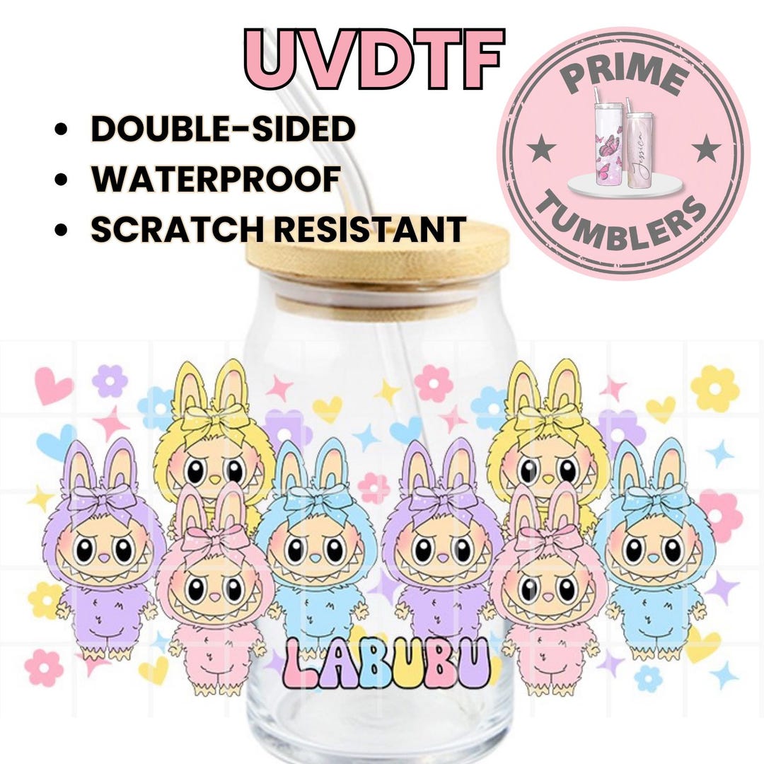 Labubu Name 8 Cartoon 16oz UVDTF Cup Wrap - Etsy