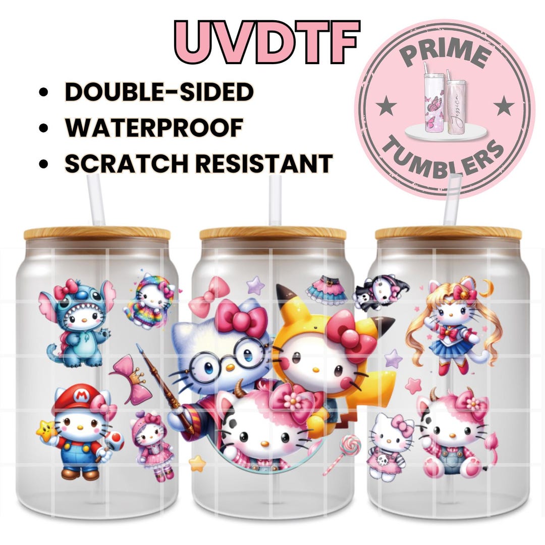 Harry Potter Cow Mario Pokemon Kitty UVDTF, UV DTF Cup Wrap, Transfers ...