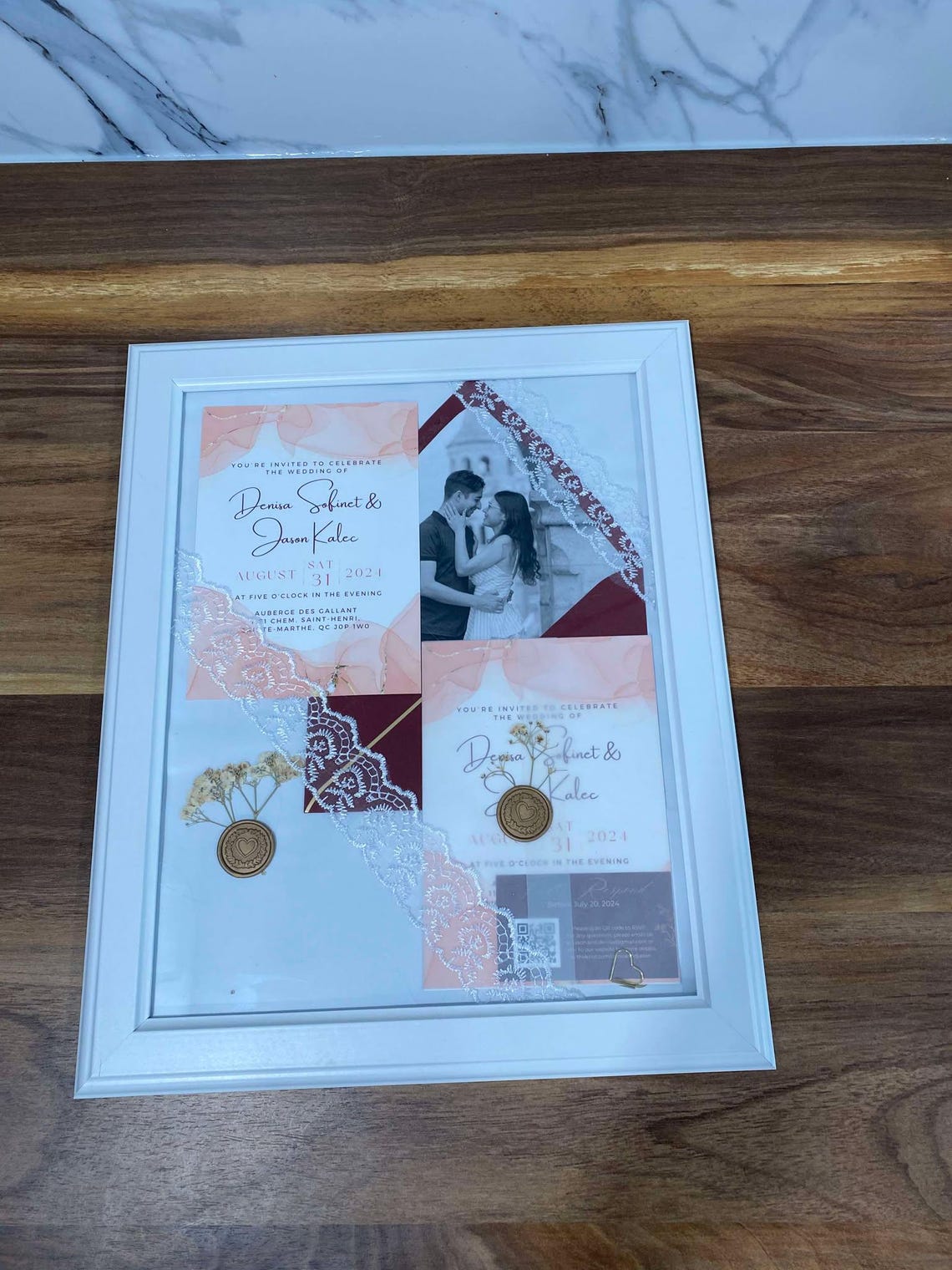 Wedding Invitation Keepsake Frame - Etsy
