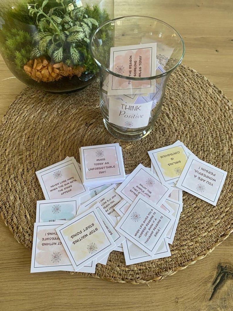 90 Printable Cards - Positive Messages in French | Motivational Cards ...