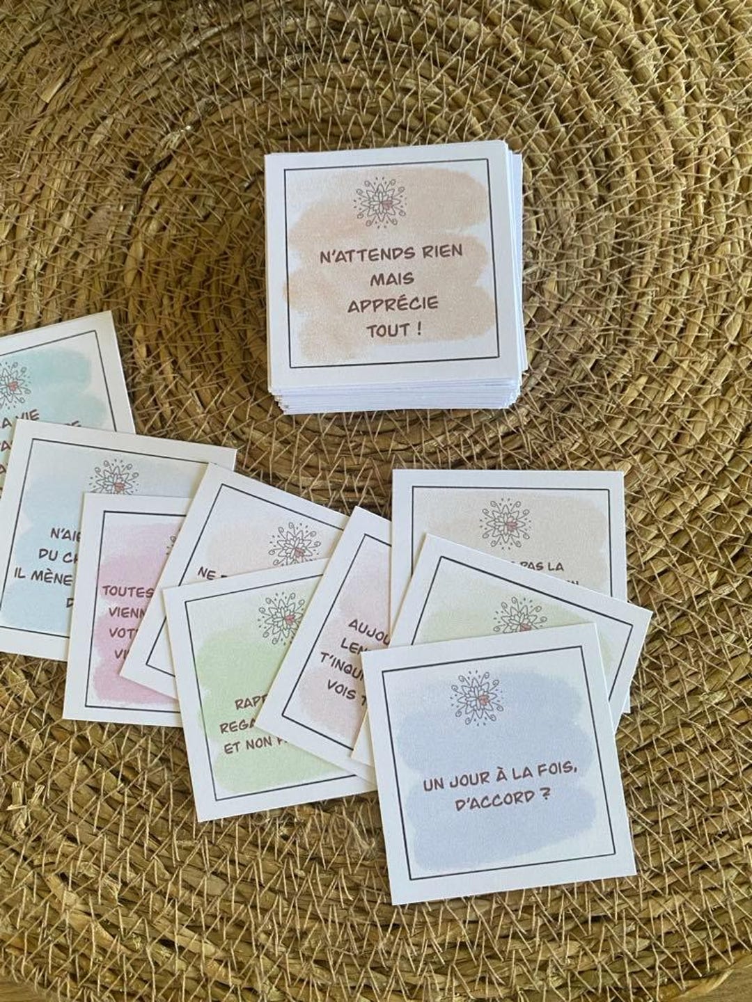 90 Printable Cards - Positive Messages in French | Motivational Cards ...