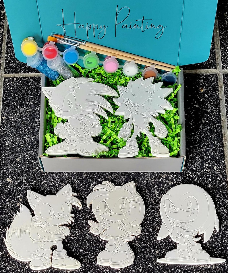 Sonic Painting Kit: DIY Resin Magnet Set - Gamer Party Favor - Etsy