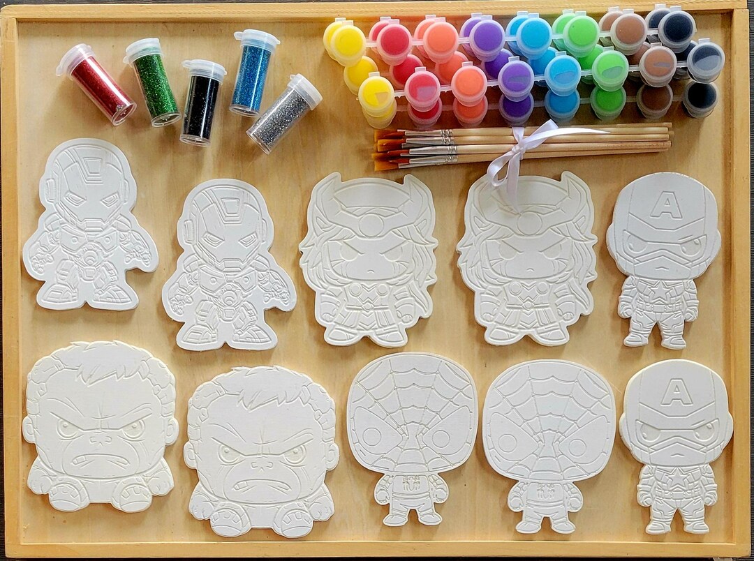 Superhero Painting Kit: DIY Resin Magnets, Party Activity - Etsy