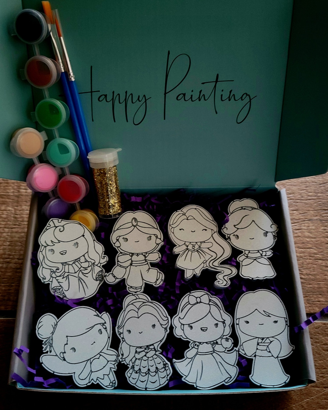 Princess Painting Box/princess Party Favor/princess Gift Idea/toddler ...