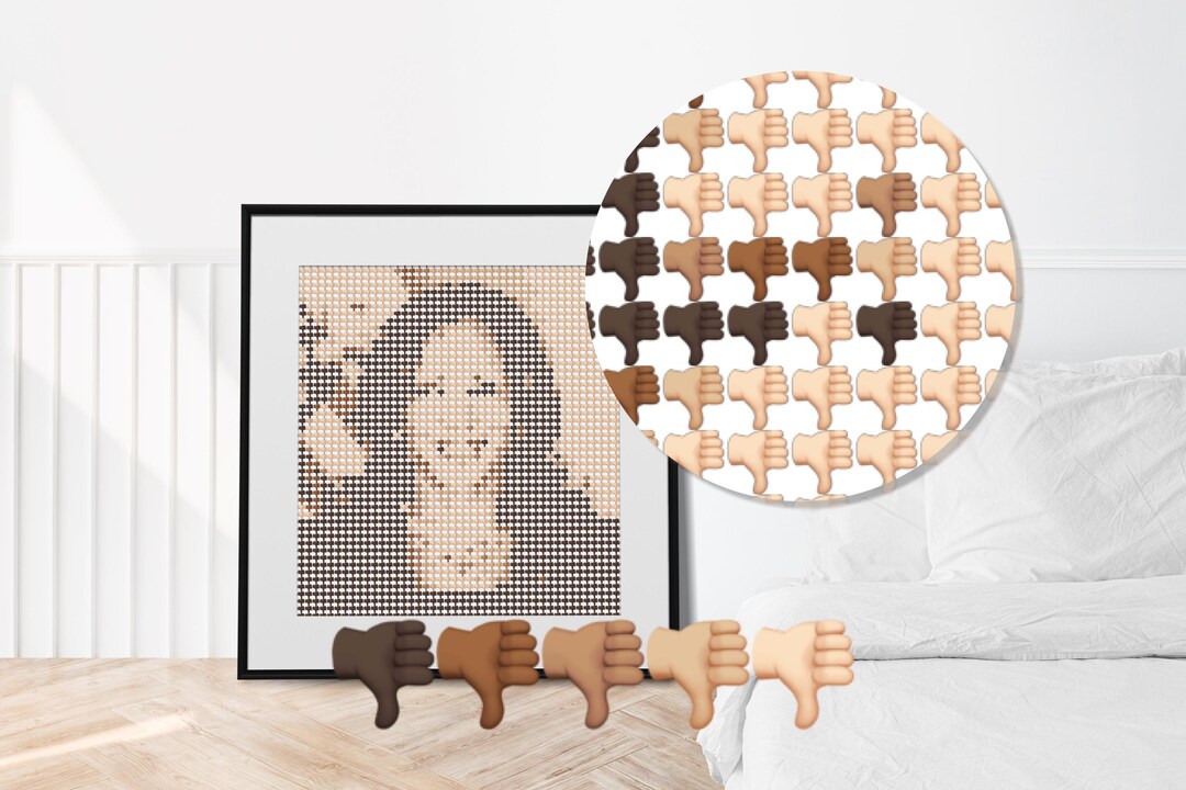 Emoji Mosaic of Kamala Harris Thumbs Down Emoji Edition Giclée Print ...