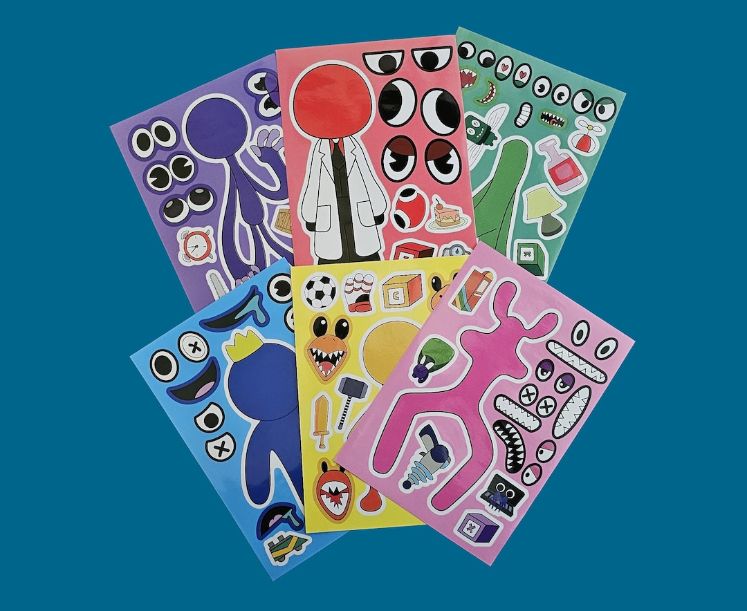 Rainbow Friends "make a Face" Sticker Set – Fun Decal Assembly Kit for ...
