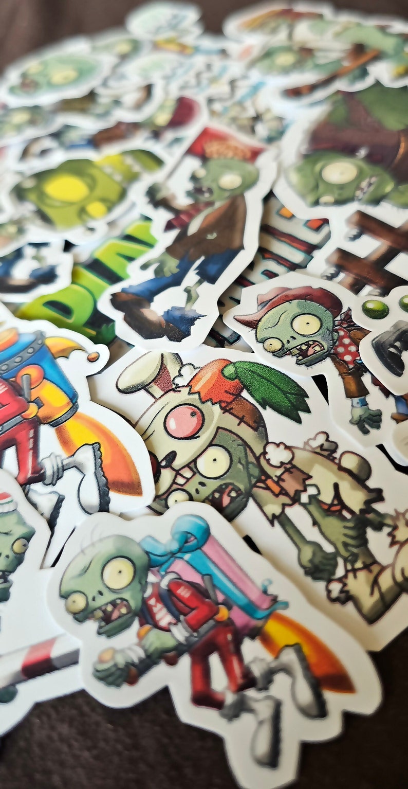 Plants Vs Zombies Stickers, Zombie Pack, Waterproof Vinyl Stickers - Etsy