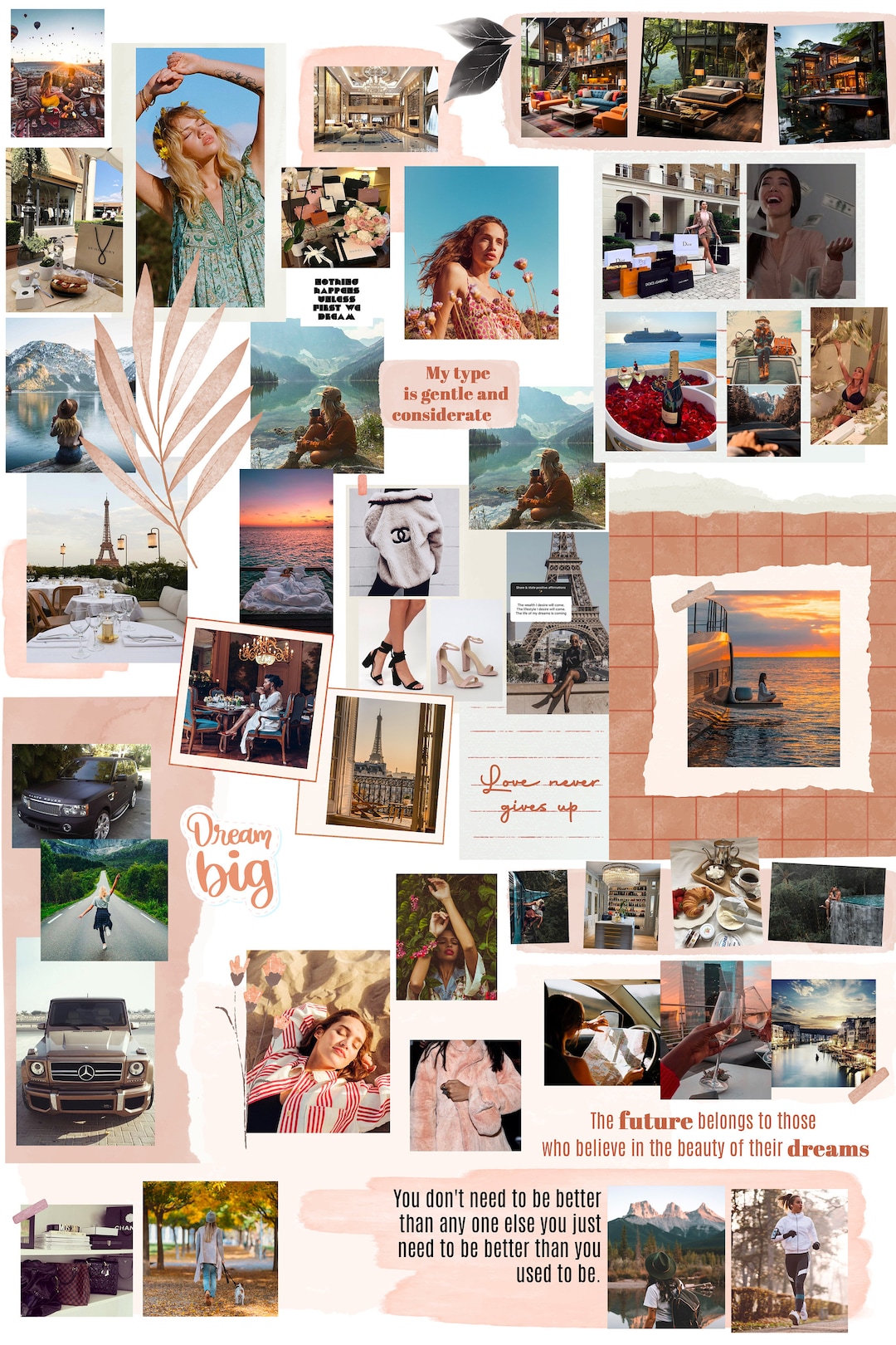 Custom Vision Board ,dream Board, Made Out of Pictures and Quotes ...