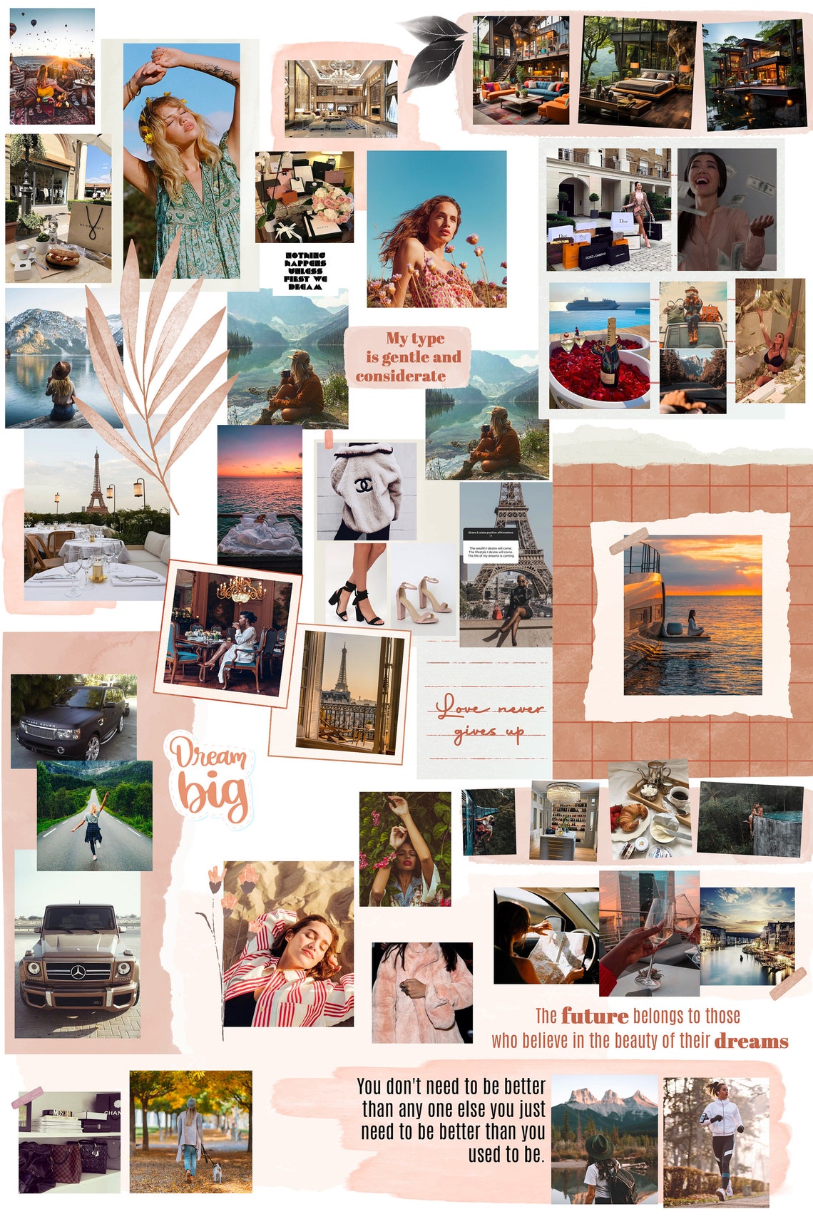 Custom Vision Board ,dream Board, Made Out of Pictures and Quotes ...