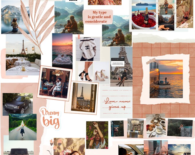 Custom Vision Board ,dream Board, Made Out of Pictures and Quotes ...