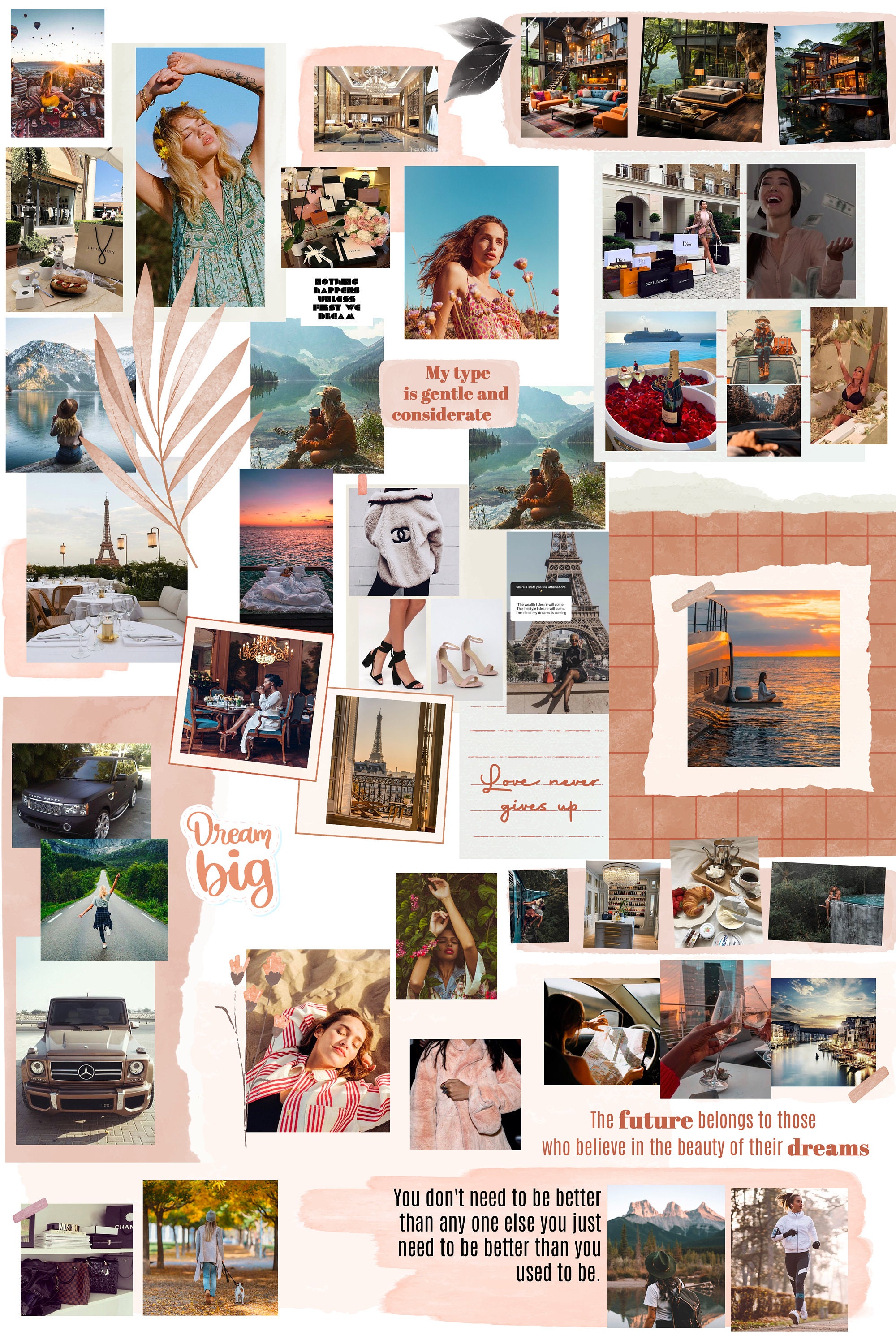 Custom Vision Board ,dream Board, Made Out of Pictures and Quotes ...