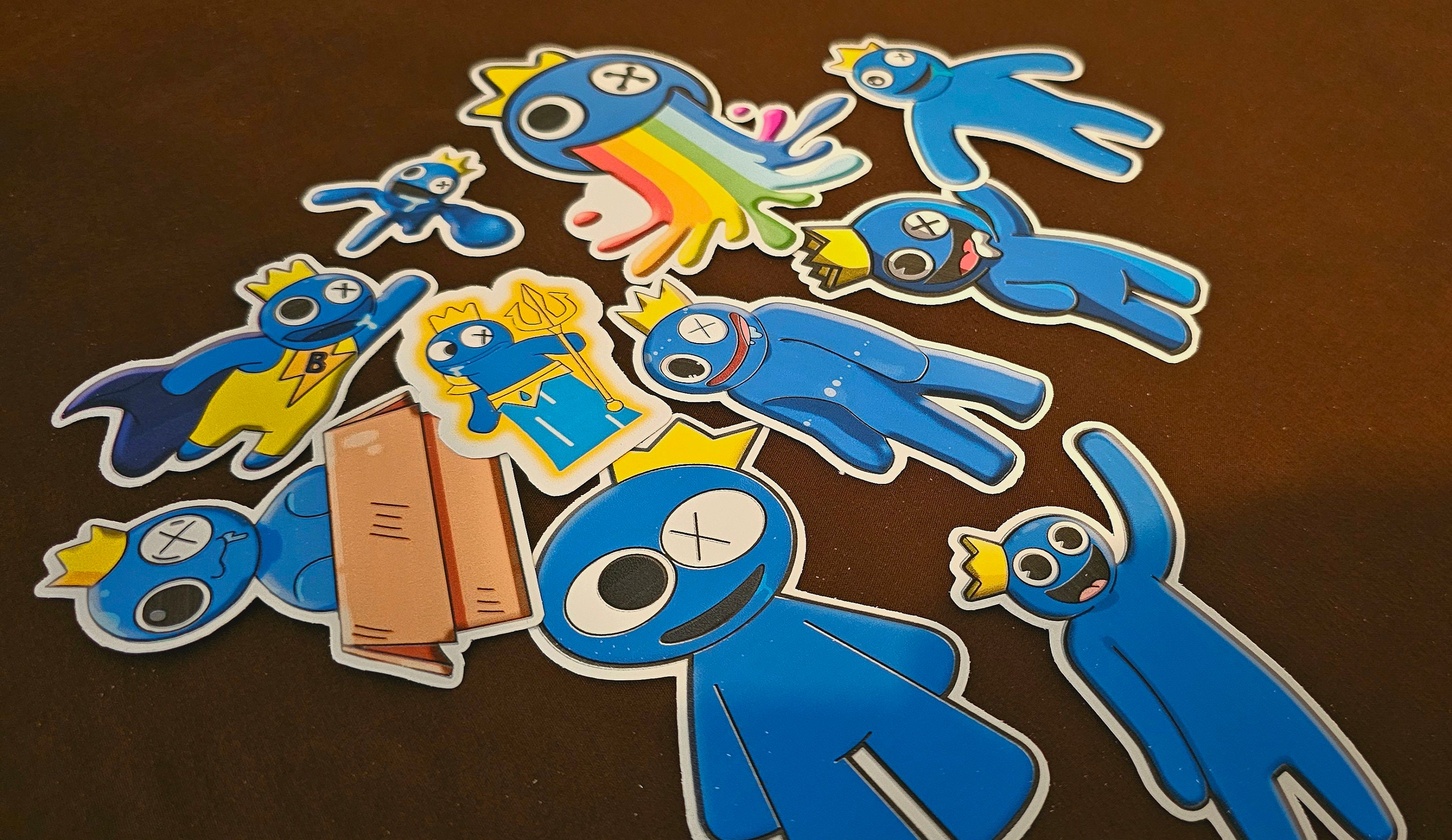 Rainbow Friends Stickers -character:blue, Pack of 10 , Stickers for ...