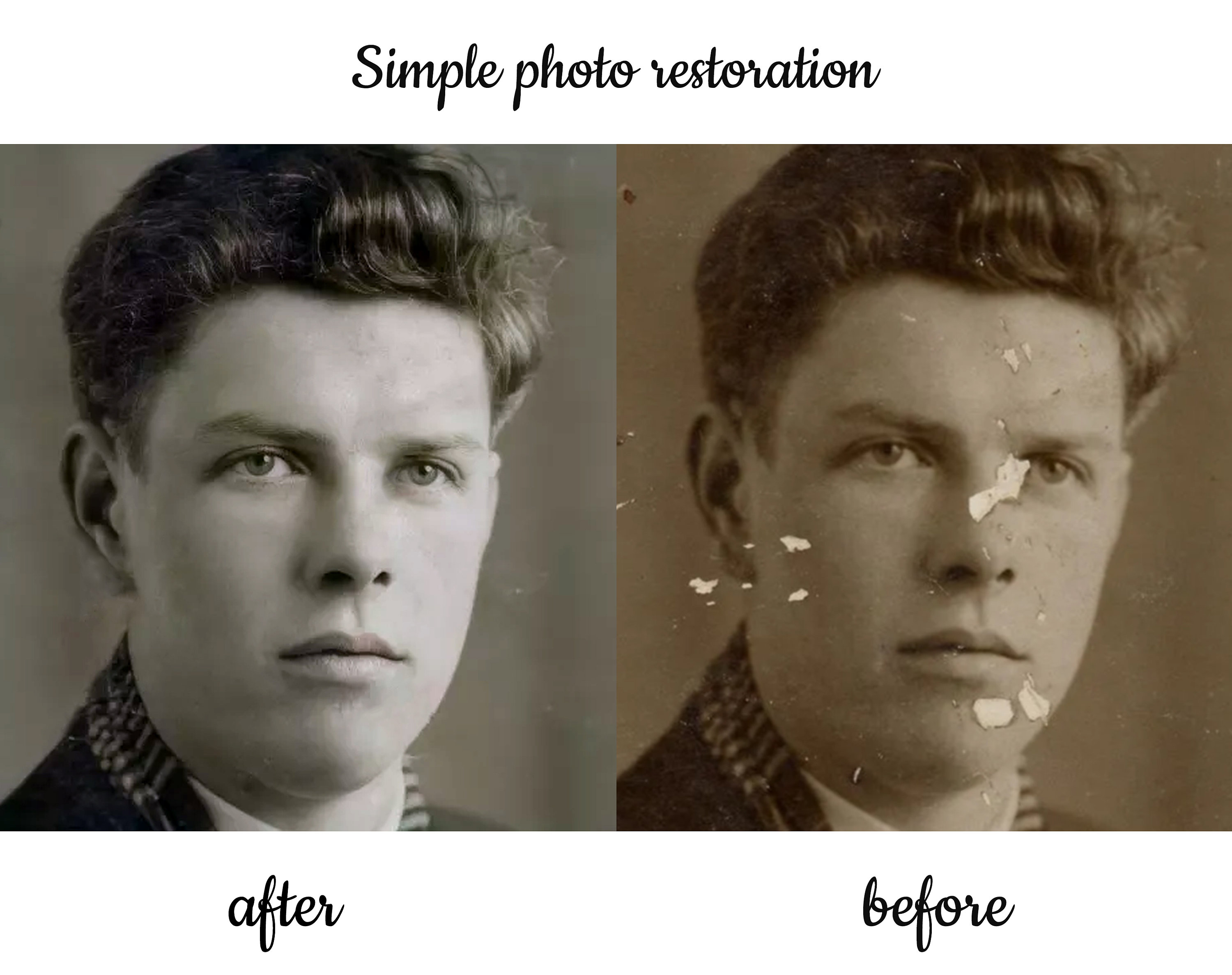 Portrait Photo Repair & Restoration ,blur Remove, Fix Cracks, Other ...
