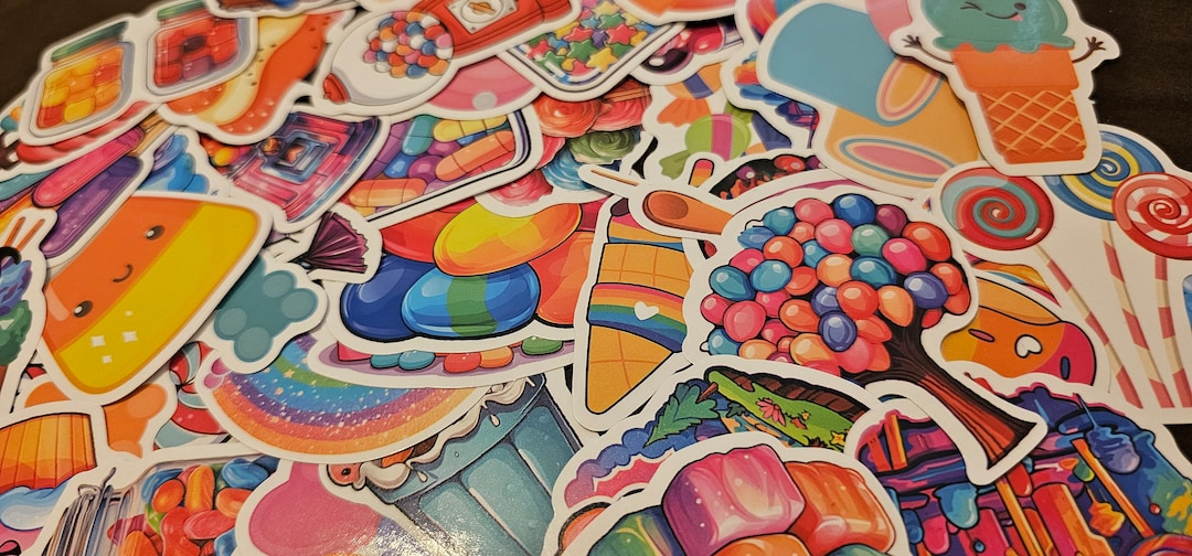 Candy Stickers Set of 5, Cute Waterproof Vinyl Stickers - Etsy