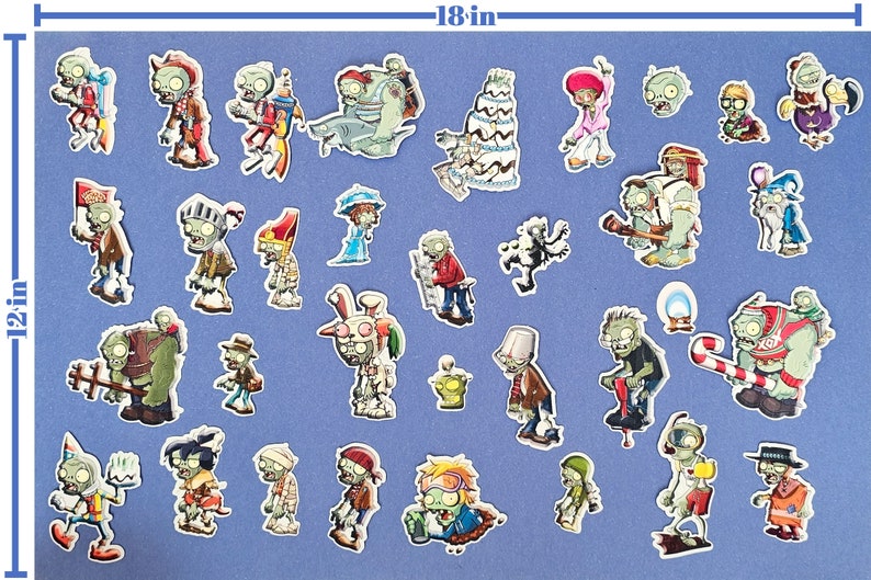 Plants Vs Zombies Stickers, Zombie Pack, Waterproof Vinyl Stickers - Etsy