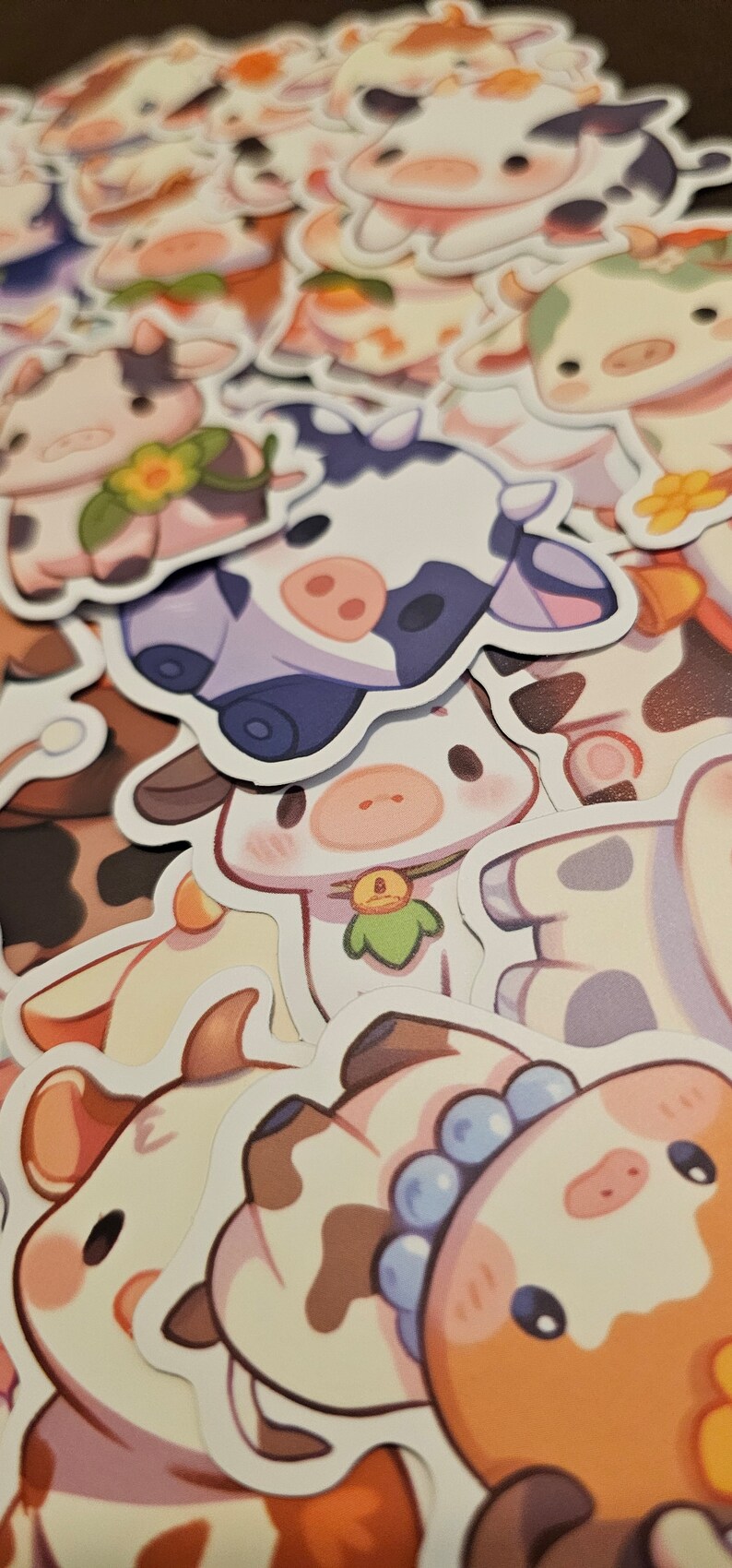 Cute Cow Sticker Set - Waterproof Vinyl Stickers, Handmade - Etsy