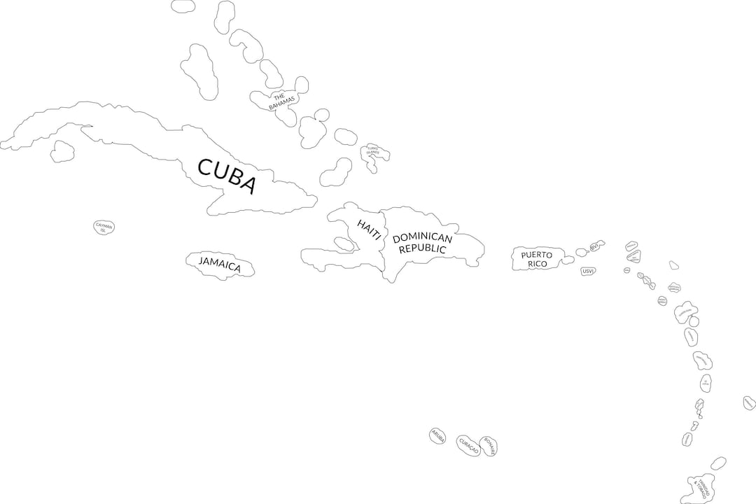 Caribbean Islands Map SVG | Digital Download | Perfect for Laser ...