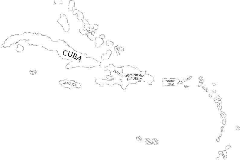 Caribbean Islands Map SVG | Digital Download | Perfect for Laser ...