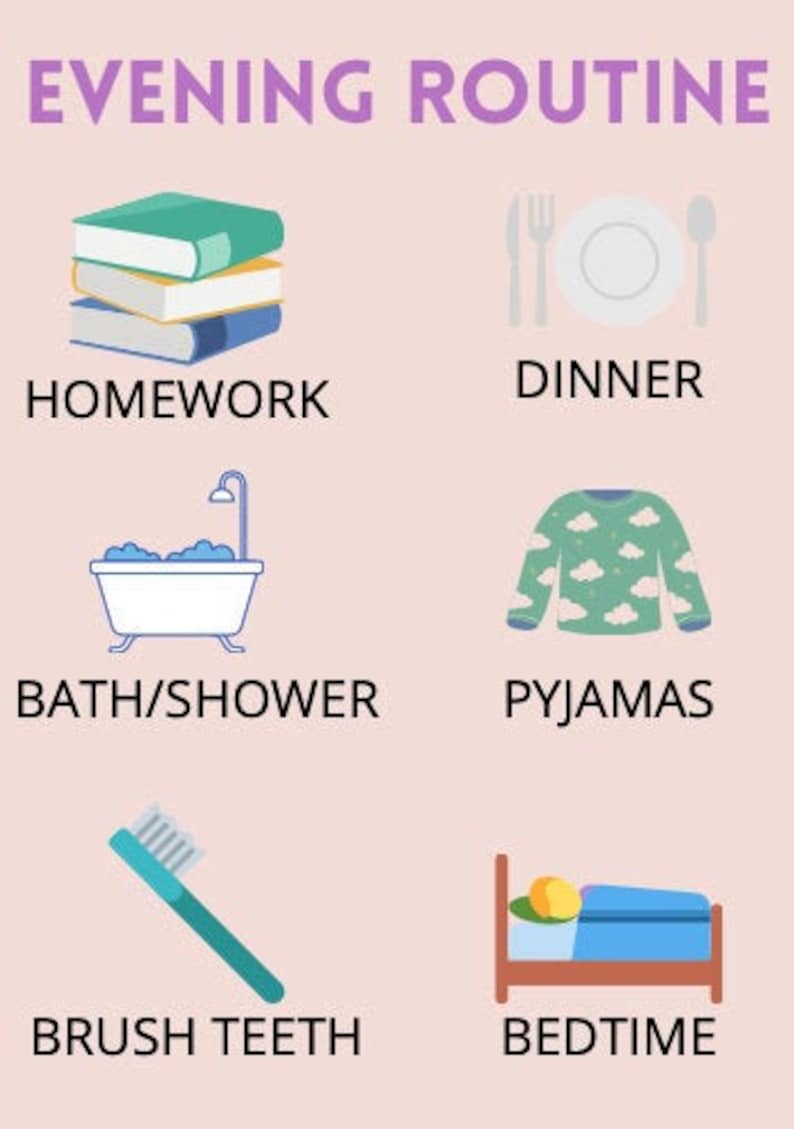 Evening Routine for Kids ADHD/ODD Printable - Etsy