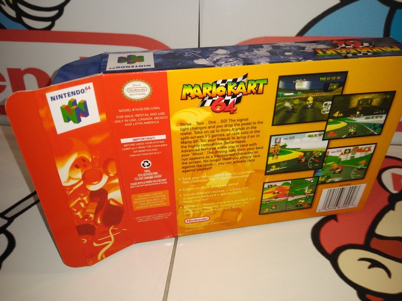 Mario Kart 64 Replacement Box - N64 Nintendo 64 - Highest Quality Boxes ...