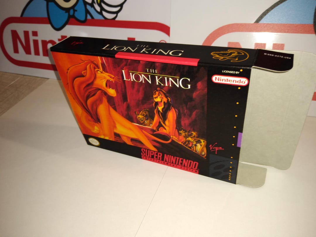 Lion King Replacement Box - Super Nintendo SNES - Highest Quality Boxes ...