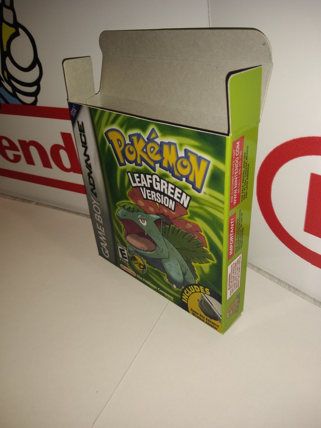 Pokemon Leaf Green GBA Replacement Box - Pokémon Nintendo Game Boy ...