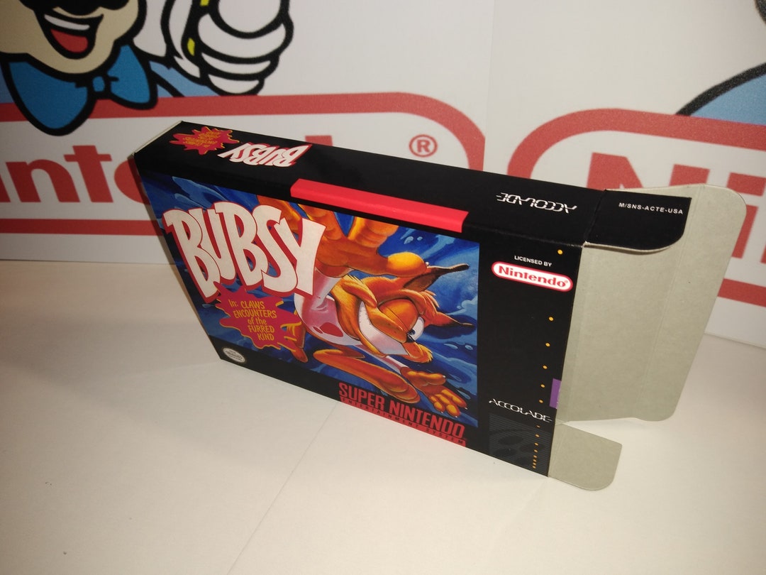 Bubsy Replacement Box - Super Nintendo SNES - Highest Quality Boxes in ...