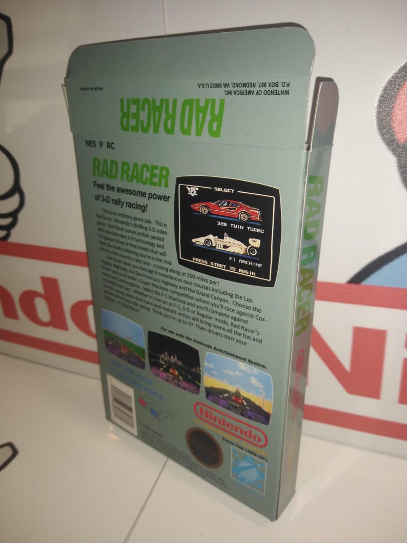 Rad Racer Replacement Box - Nintendo NES - Highest Quality Boxes in the ...