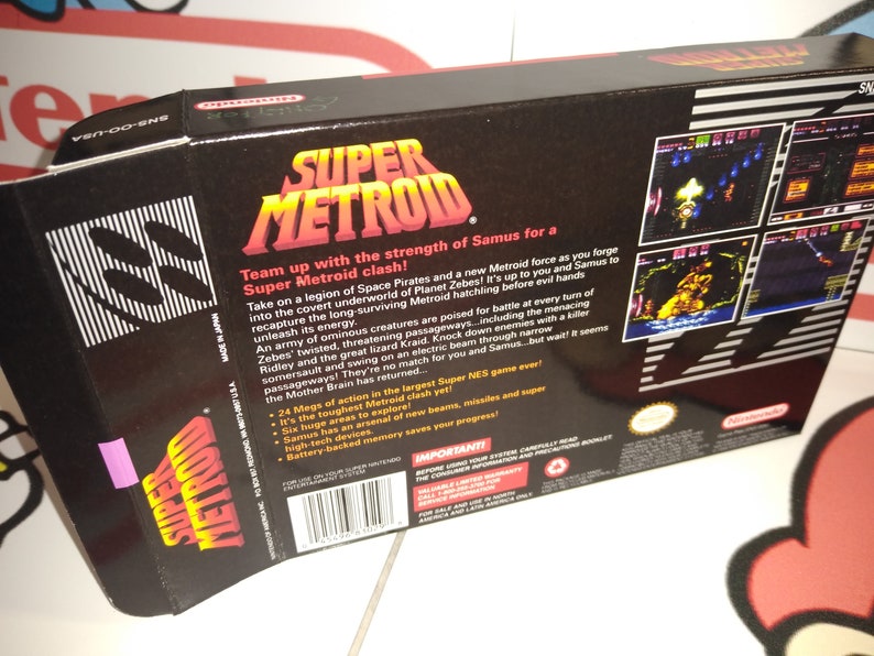 Super Metroid Replacement Box - Super Nintendo SNES - Highest Quality ...