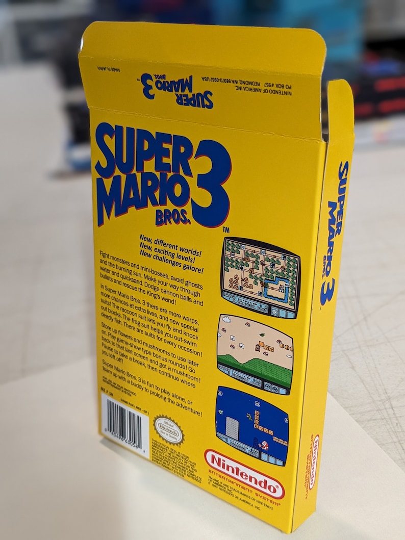 Super Mario Bros. 3 Replacement Box Nintendo NES Highest Quality Boxes ...