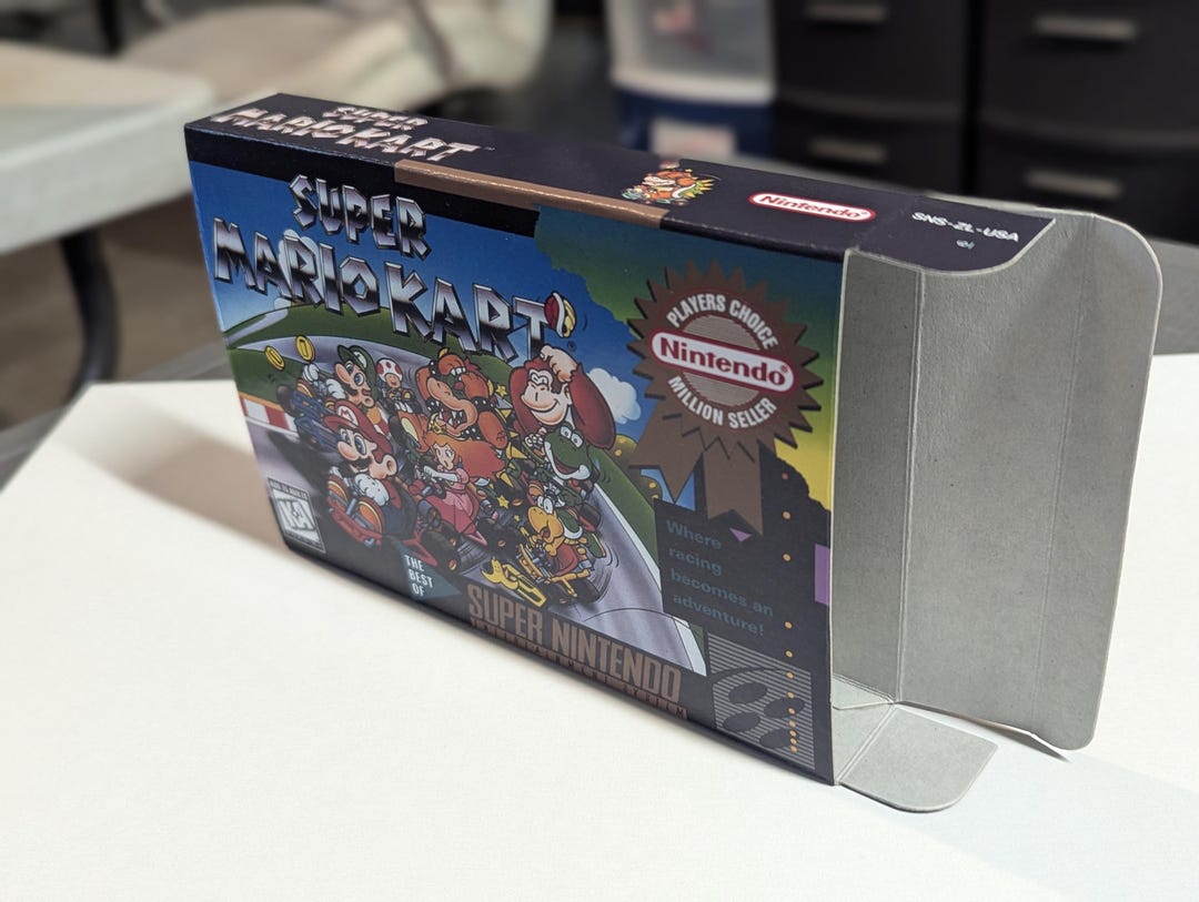 Super Mario Kart (player's Choice) Replacement Box - Super Nintendo ...